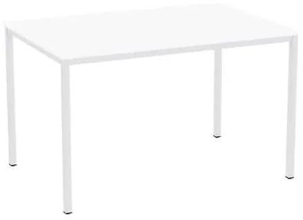 Jídelní stůl Versys se světle šedým podnožím RAL 7035, 120 x 80 x 74,3 cm, bílý
