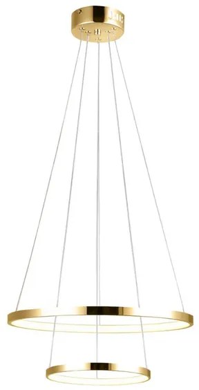 Zlaté závěsné LED svítidlo Lune kulaté 50cm 40W  - Candellux