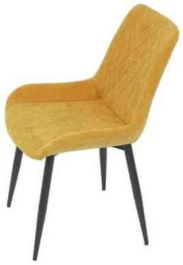 Autronic Moderní jídelní židle Jídelní židle, žlutá látka, černý kov (DCL-218 YEL2)
