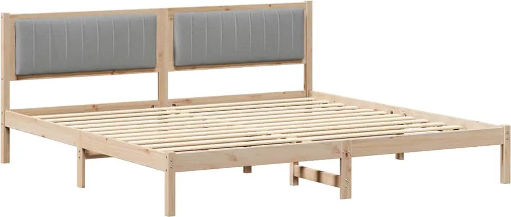 Rám postele Světle šedá 200 x 200 cm Masivní borové dřevo 3394238