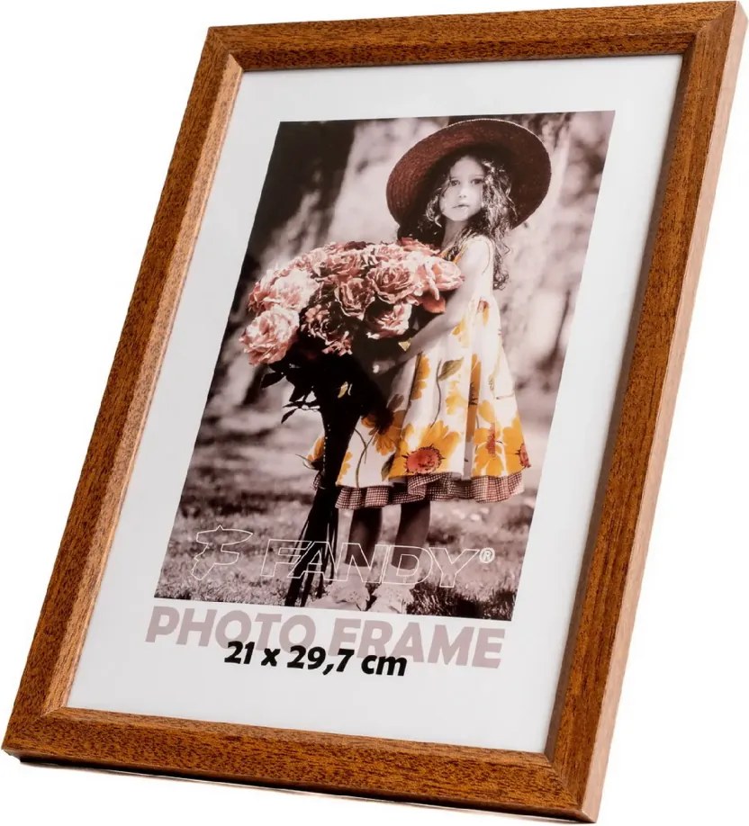 FANDY Dřevěný fotorámeček Bevel 21x29,7 3 tmavě hnědý