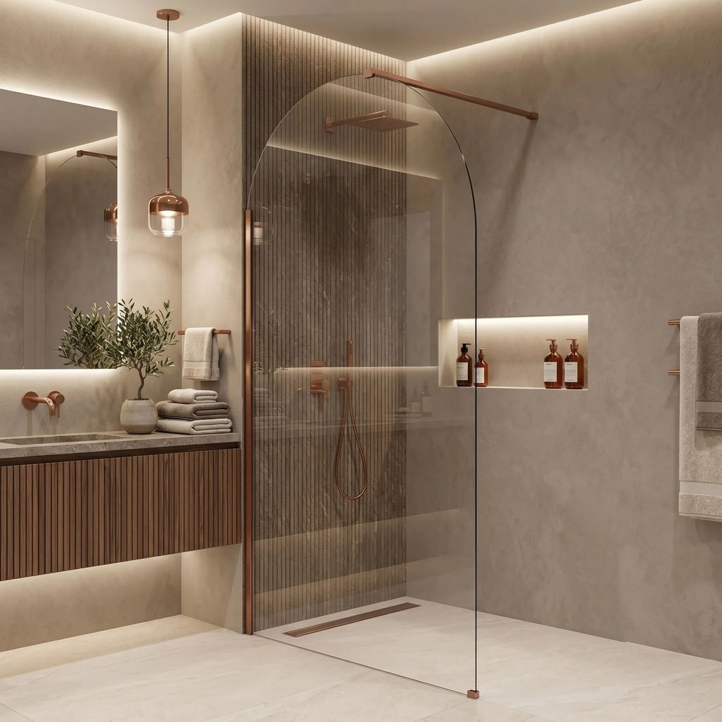 Rea Heaven, sprchová zástěna Walk-in 110 cm, měděná matná, REA-K6688