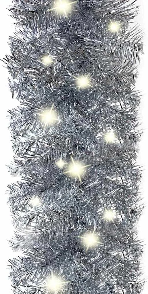 Vánoční girlanda s LED světýlky 10 m stříbrná 329205
