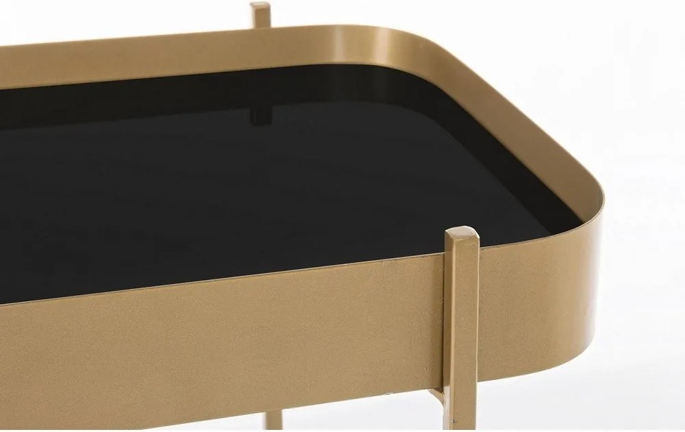 Konzolový stolek se skleněnou deskou ve zlaté barvě 43x120,5 cm Rashida – Bizzotto