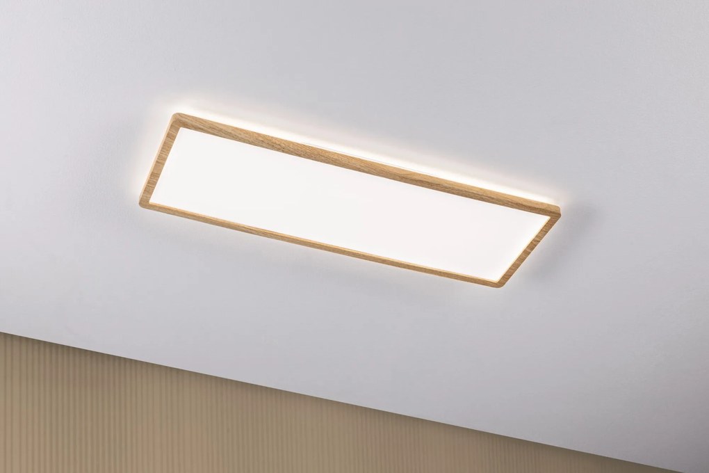 Paulmann 71036 Atria Shine, stropní svítidlo s korónou, 22W LED 4000K, 58x20cm, dřevěný vzhled, IP44