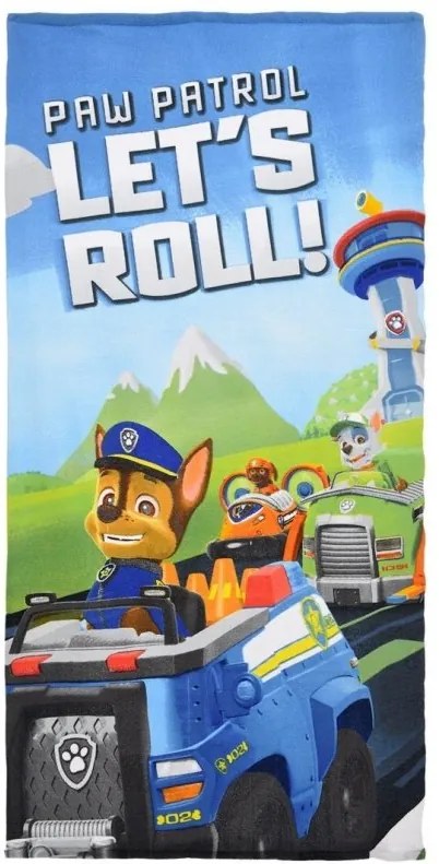 SunCity · Dětská plážová osuška Tlapková patrola - Paw Patrol - motiv Let’s roll! - 70 x 140 cm - water absorbent