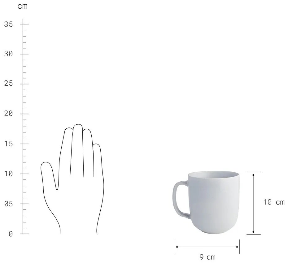 CASA NOVA Sada hrnků 400 ml set 4 ks - šedá