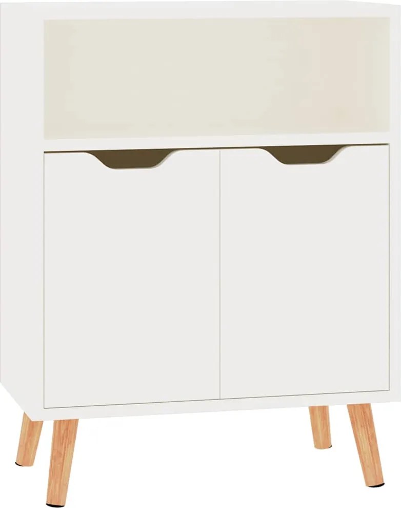 Příborník bílý s vysokým leskem 60x30x72 cm kompozitní dřevo 326828