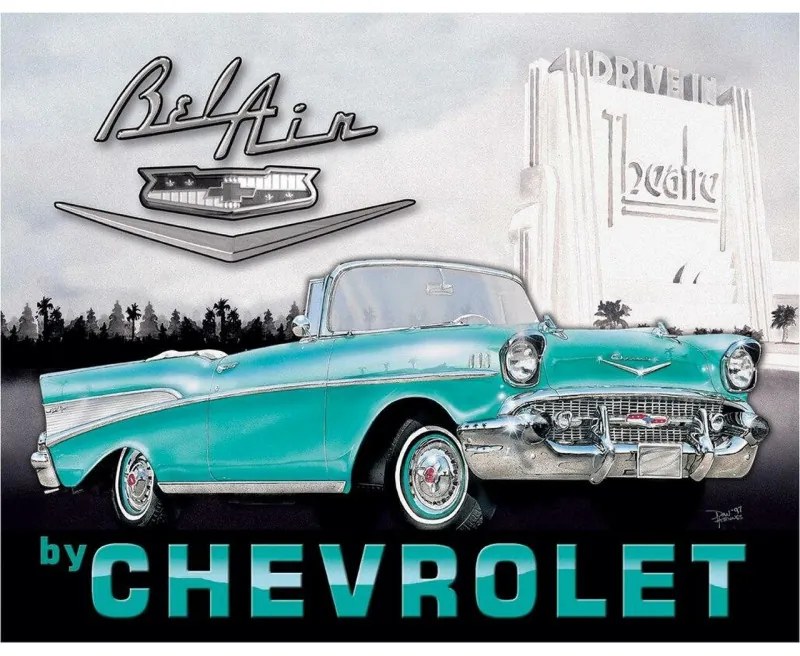 Plechová cedule 1957 Chevy Bel Air 32cm x 40cm