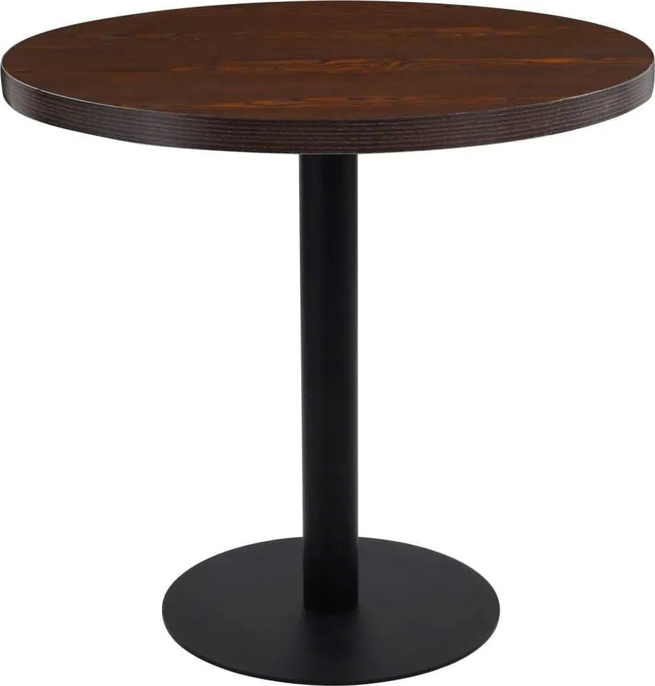 vidaXL Bistro stolek tmavě hnědý 80 cm MDF [286424] Barva: světle hnědá a bílá