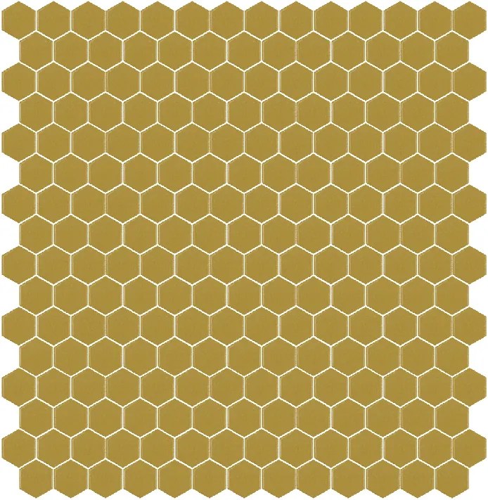 Hisbalit Skleněná mozaika hnědá Mozaika 307A SATINATO hexagony 2,3x2,6 (33,33x33,33) cm - HEX307ALH