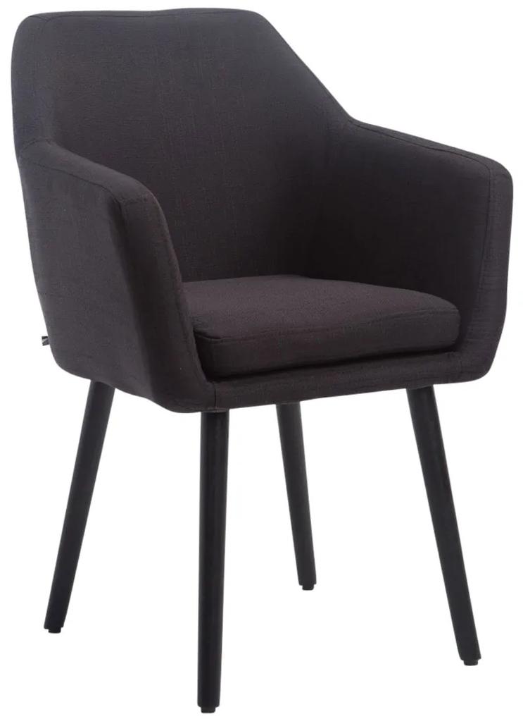 Jídelní židle Utrecht látka, nohy černé - Černá
