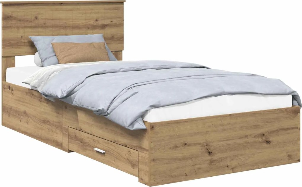 Rám postele s čelo Dub artisan 100 x 200 cm Kompozitní dřevo 3410939