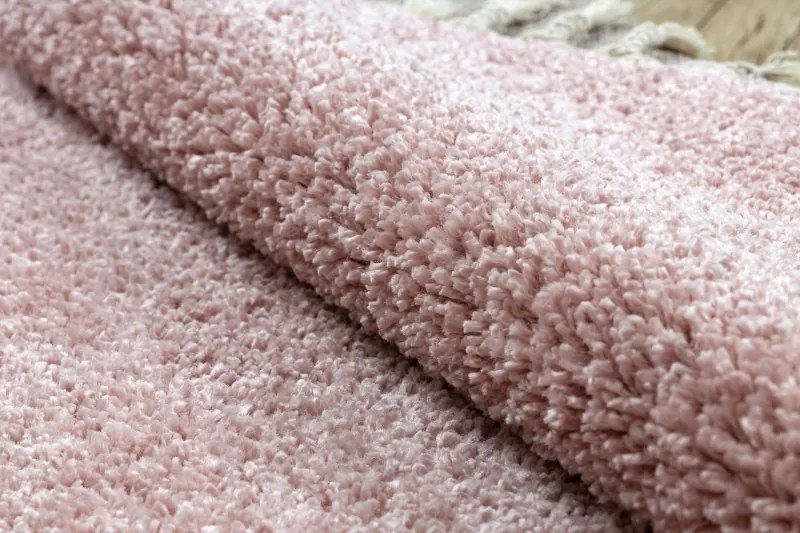 Dywany Łuszczów, Kusový koberec Berber 9000 pink kruh, 120x120 (průměr) kruh, růžová, obývací pokoj