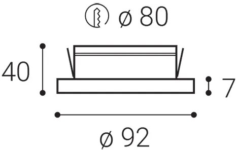 LED2 2050131D Static, zápustné svítidlo se saténovým difusorem, 7W 3000K stmívatelné DALI, průměr 9,2cm, IP44