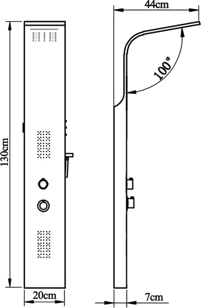 vidaXL Sprchový panel set nerezová ocel zaoblený [142370]