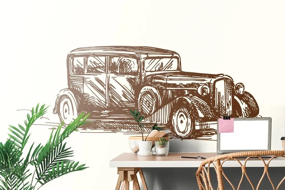 Samolepící tapeta retro závodní auto - 375x250 cm