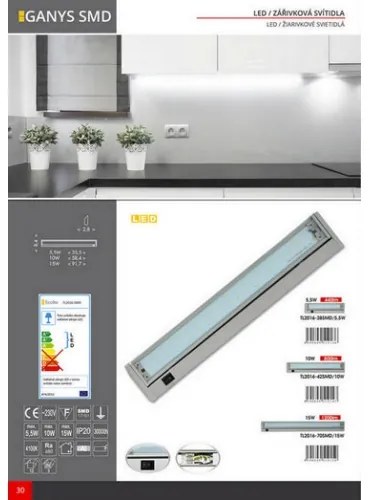 LED svítidlo Ecolite GANYS TL2016-70 15W neutrální bílá 4100K 92cm