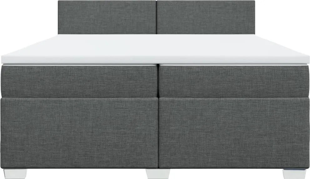 Box spring postel s matrací tmavě šedá 200x200 cm textil 3288289