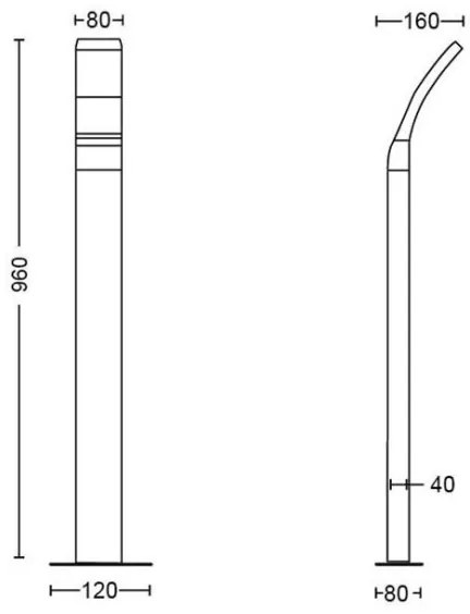 Philips - LED Venkovní lampa SPLAY LED/12W/230V 4000K 96 cm IP44