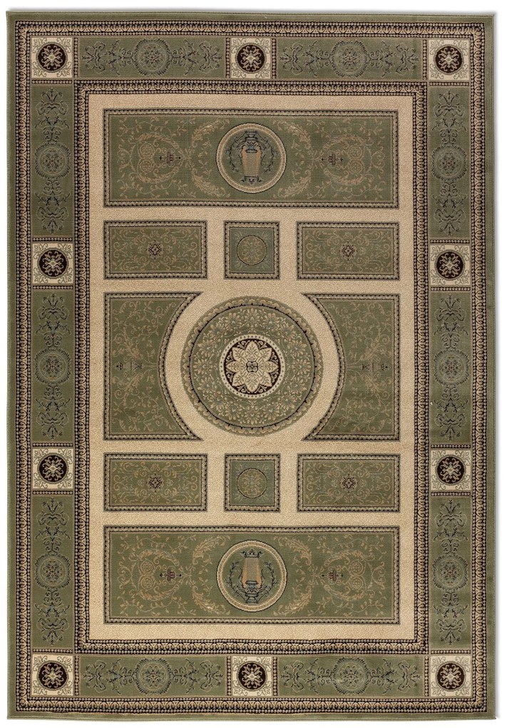 Hanse Home, Kusový koberec Herat 105991 Green Cream, 80x120, zelená, chodba / předsíň