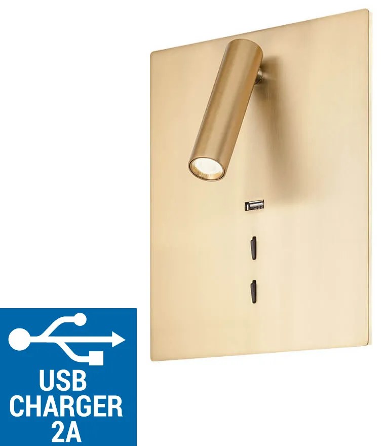 Světla a lustry REDO GROUP Lampa nad postel s USB nabíječkou Redo ZEN/LED 16+3W