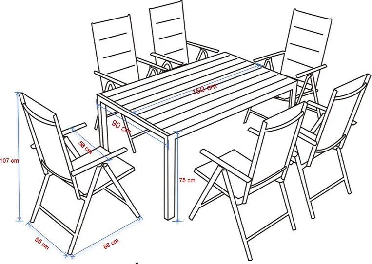 Velaco Zahradní 6-dílný set, černý, VERA
