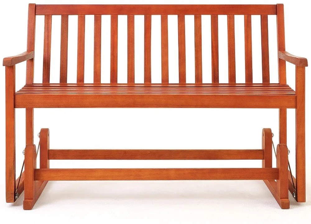 Goleto Zahradní houpací lavička - akáciové dřevo | 124 cm x 58 cm x 90 cm