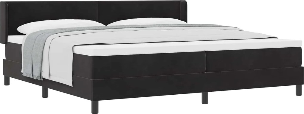 Postel s boxspringem s čelo Černý 200 x 200 cm samet 3341488