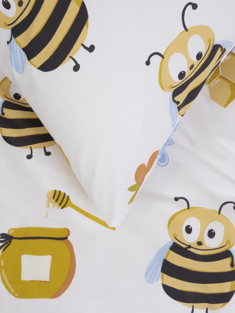 MK Lůžkoviny Francouzské bavlněné povlečení Renforcé - Čmelák od medu 220 × 200 cm, 2ks 70 x 90 cm