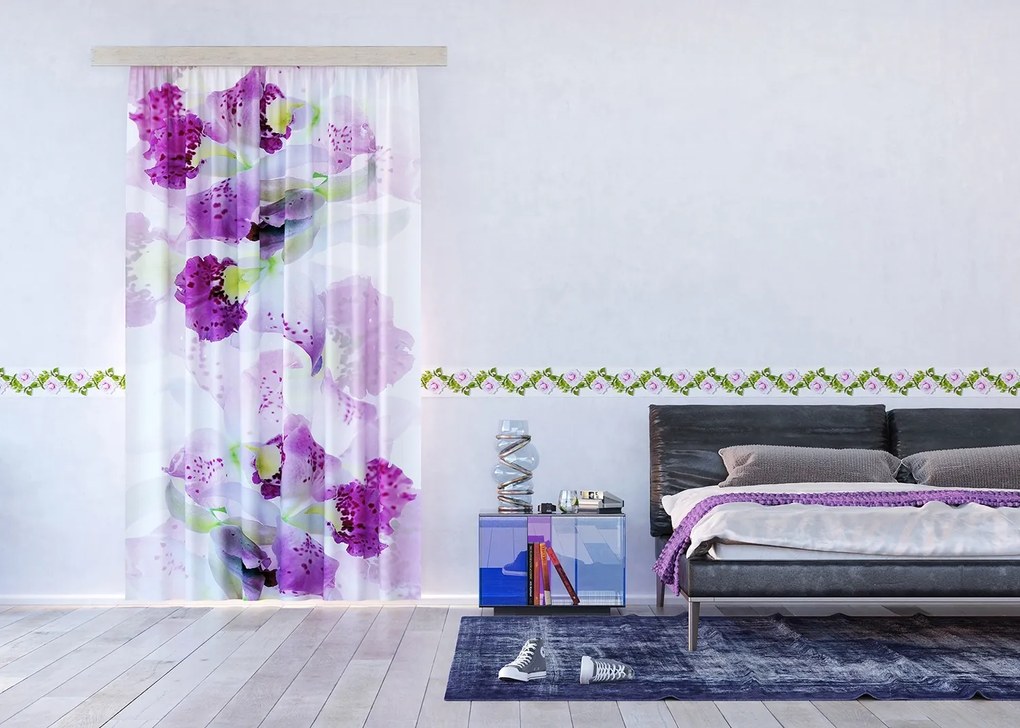 Samolepící bordura na zeď Květy | 5 m x 13.8 cm | DWB8229