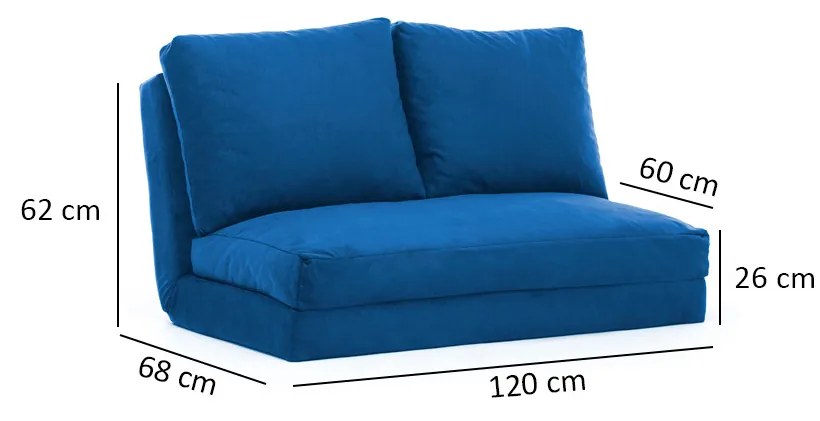 Atelier del Sofa 2-místná pohovka Taida - Blue, Modrá