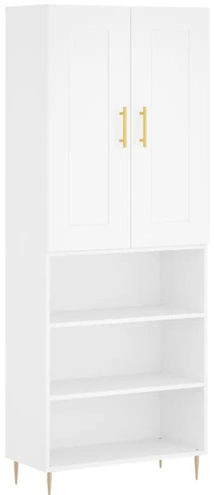 Skříň highboard bílá 69,5 x 34 x 180 cm kompozitní dřevo,  3200057
