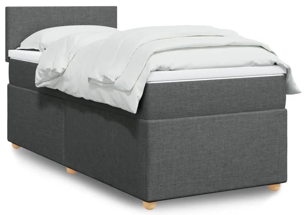 Box spring postel s matrací tmavě šedá 80 x 200 cm textil 3288801