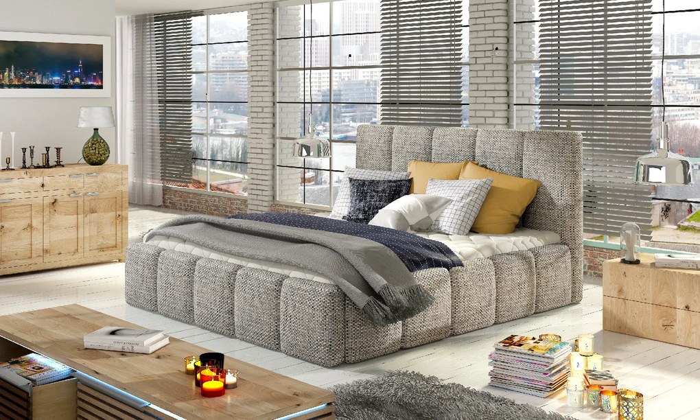 Edvige postel 160x200 + kovový rošt/plynové písty/úložný prostor Materiál / Dekor: Mat Velvet 68