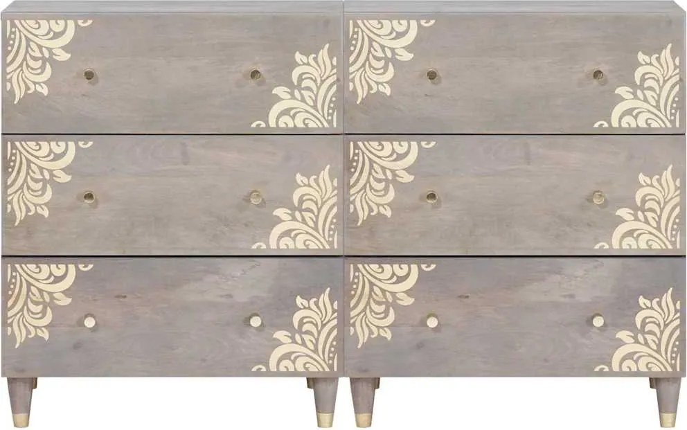 Servírovací skříň 2 ks 60 x 33 x 75 cm Masivní mangové dřevo 3310151