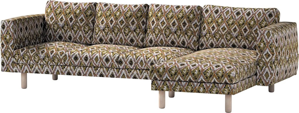 Potah na pohovku IKEA Norsborg 4-místná se šezlongem barva vícebarevná látka pletený vzor, vzorované