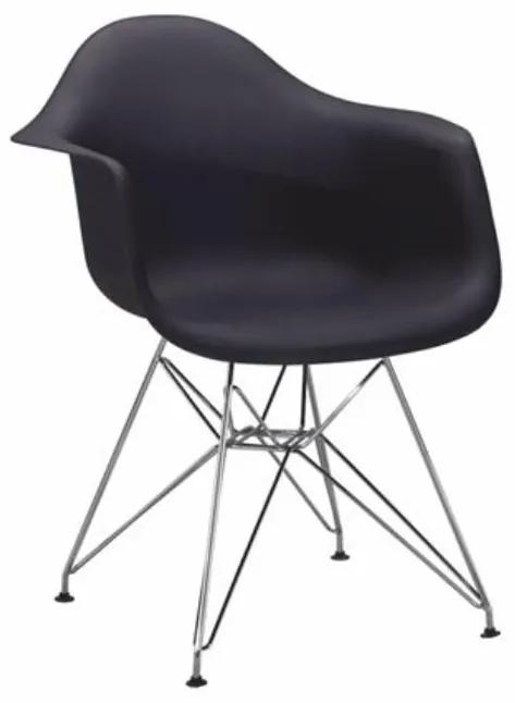 Židle - křeslo, černá + chrom, FEMAN NEW 0000183485 Tempo Kondela