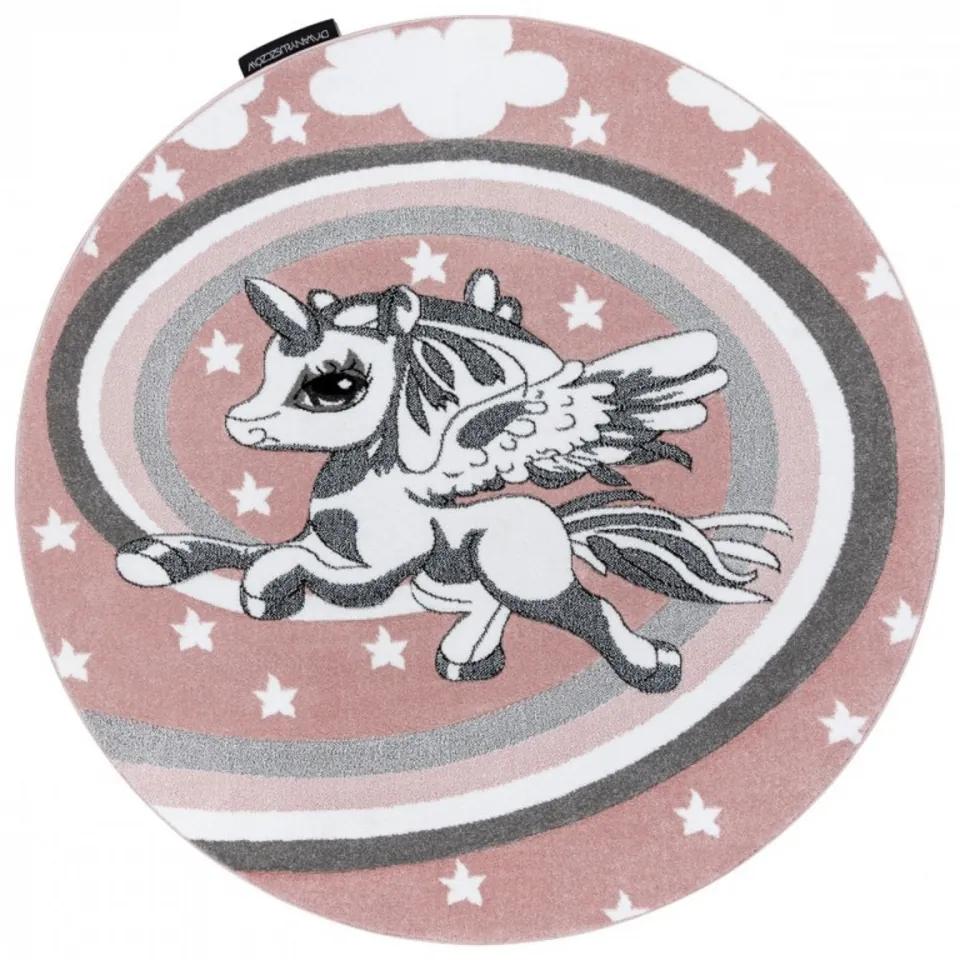 Dětský kusový koberec Pony růžový kruh, Velikosti 160cm