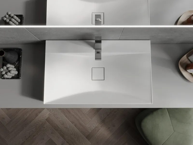Mexen Poli umyvadlo na desku z konglomerátu 1/O 80 x 48 cm, bílá - 23028001