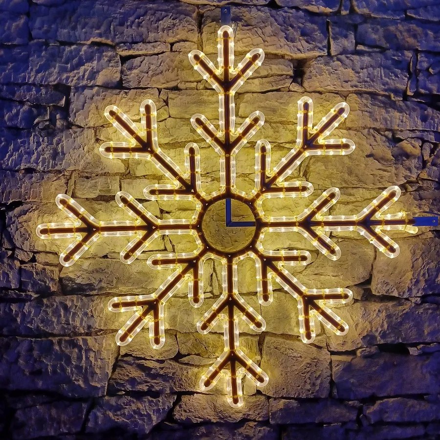 Easy Fix 2D LED světelná vločka X, Ø 109 cm, teple bílá, závěsný, 3D tisk