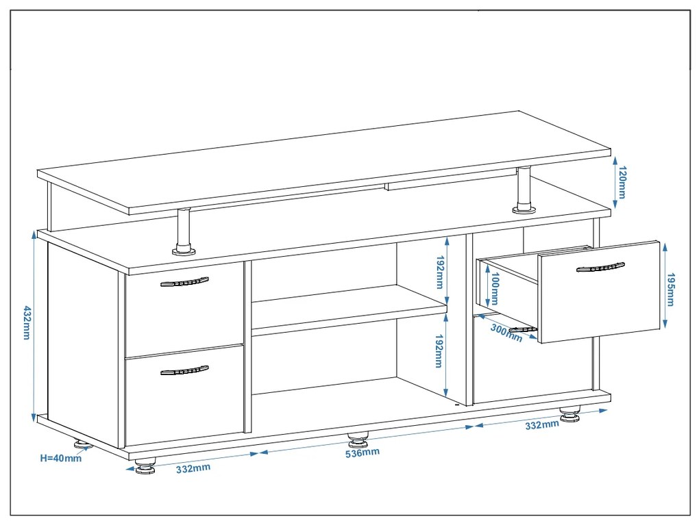 Vomaks unit, s.r.o. Televizní stolek MONTANA Barva: beton