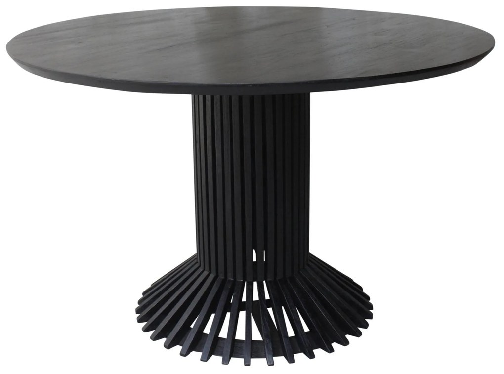 Teakový kulatý jídelní stůl EIFFEL BLACK 140cm