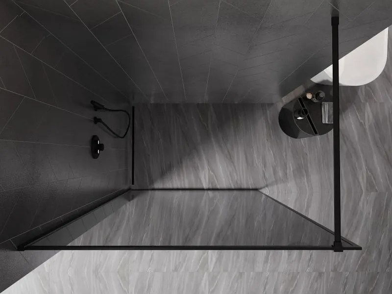 Mexen Kioto-XF sprchová zástěna Walk-in s rámem 110 x 202 cm, grafit 10 mm, černá - 800-110-104-70-40-X