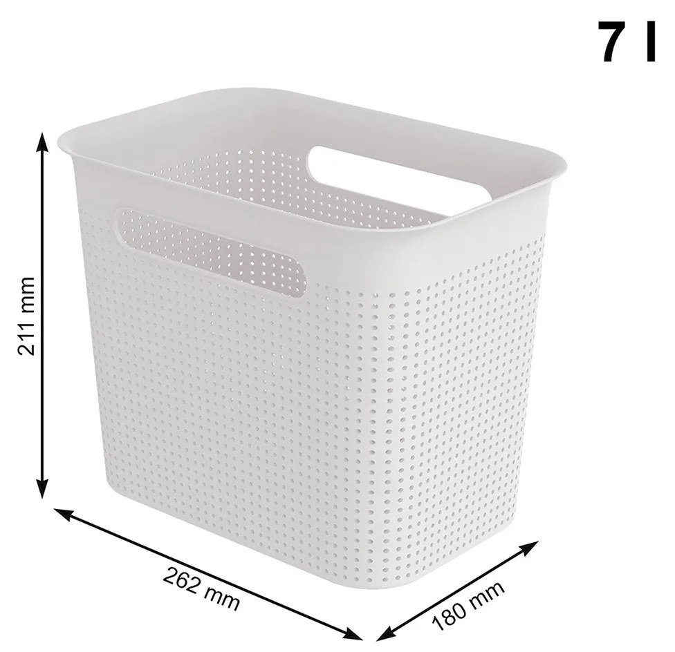 Rotho Úložný box s madly BRISEN 7l, 26x18x21cm, bílý
