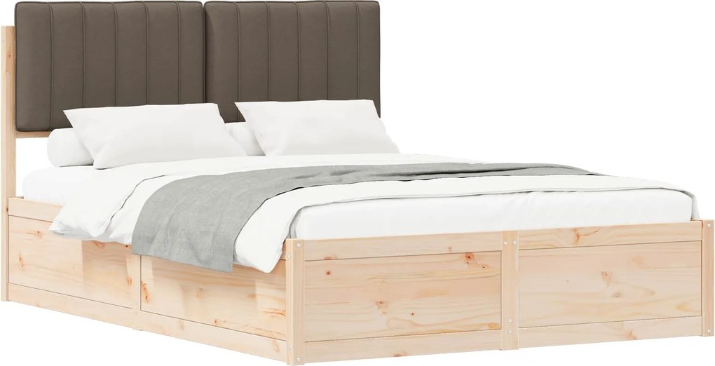 Rám postele s čalouněným čelem s čelo Taupe 135 x 190 cm 3398242
