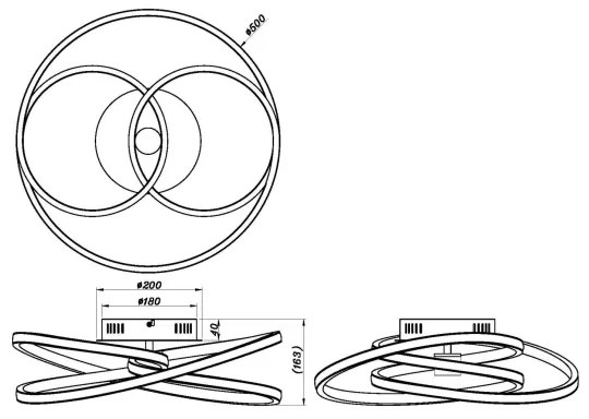 Globo 67183-40G - LED Přisazený lustr GLYXAR LED/40W/230V zlatá/černá