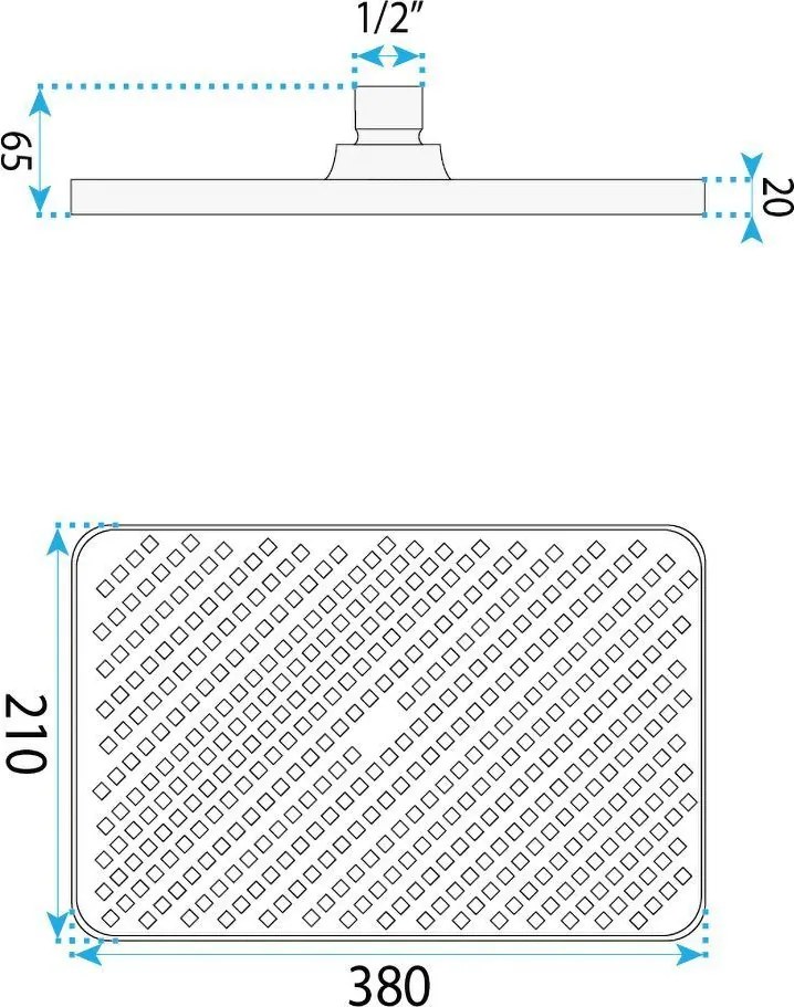 Rea Rea, obdélníková dešťová sprcha 380x210 mm, JS-032, chromová, REA-P0392