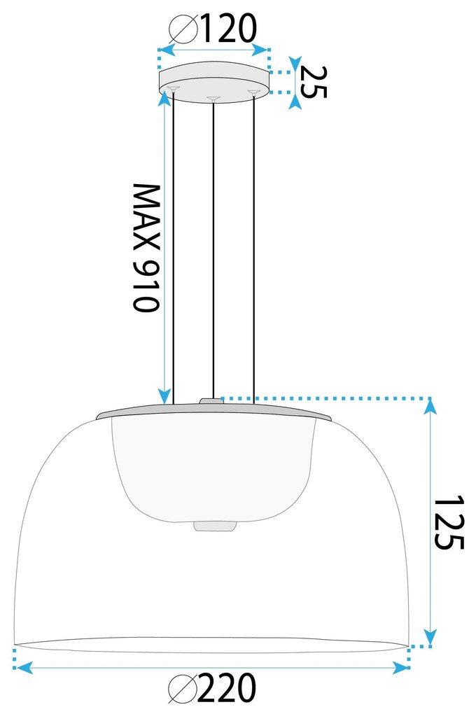 Toolight Závěsné skleněné LED osvětlení D3 APP1690-1PC B zlaté
