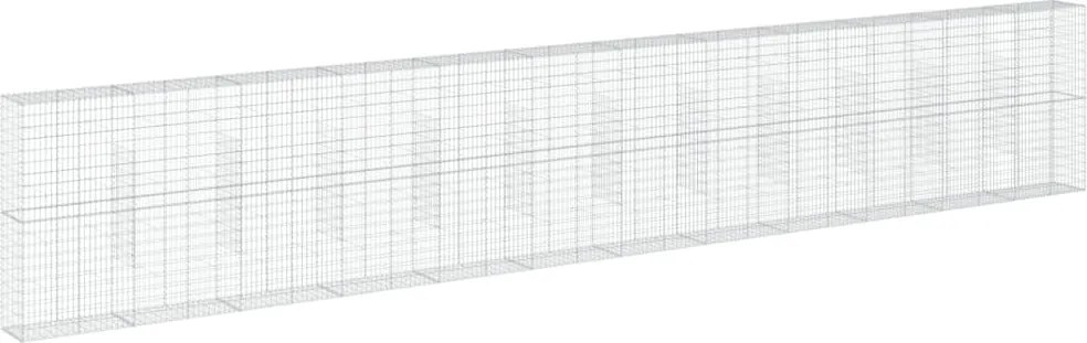 Gabionový koš s víkem 1 200 x 50 x 200 cm pozinkované železo 3295177